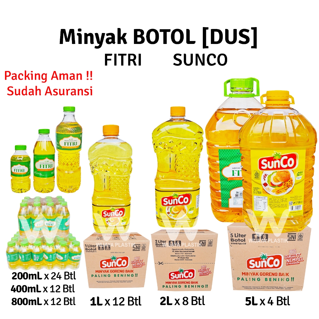 Jual [1 DUS] Minyak BOTOL [SUNCO FITRI] 200 400 500 800 mL 1L 2L 5L ...