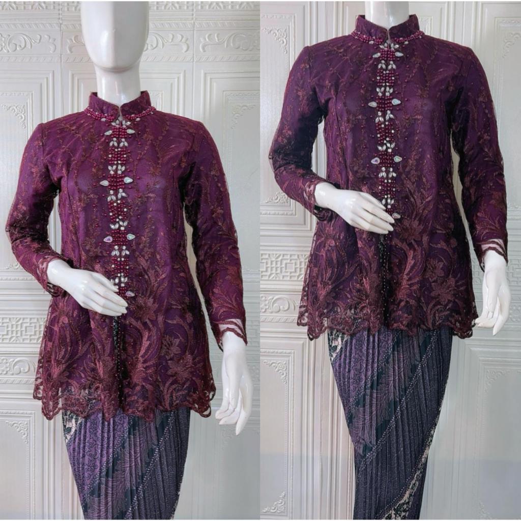 Jual Kebaya Cellyn Sanghai Payet | kebaya modern Full Tille Mewah | Kebaya Lamaran WIsuda Modern ...