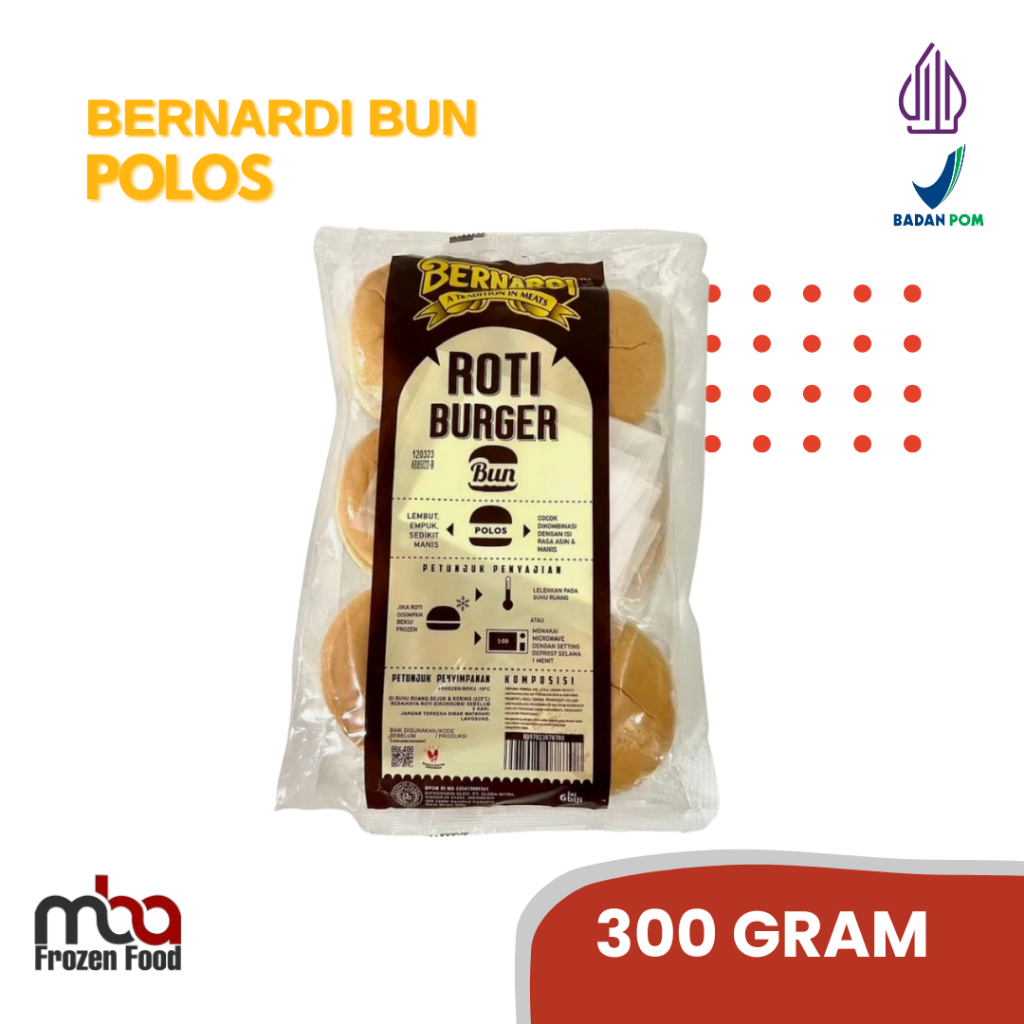 Jual Bernardi, Roti Burger bun polos 300 gr (6 pcs) /Roti /Burger /Bun ...