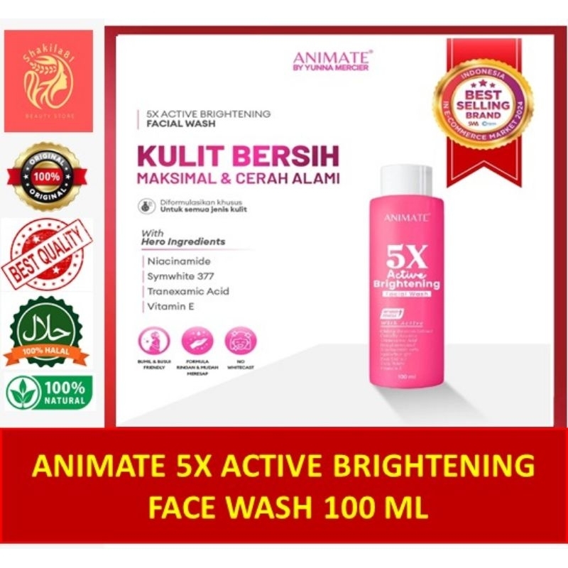 Jual ANIMATE 5X ACTIVE BRIGHTENING FACE WASH 100 ML | Shopee Indonesia