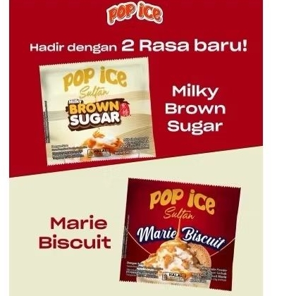 Jual Pop Ice Sultan Milky Brown Sugar / Marie Biscuit Sachet 23gram ...