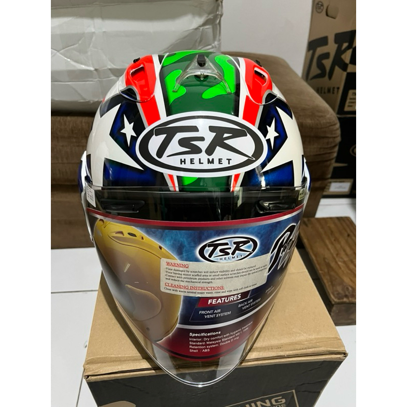 Jual HELM TSR RAM 4 MOTIF NICKY HAYDEN FLAG+ visor ligthsmoke | Shopee ...