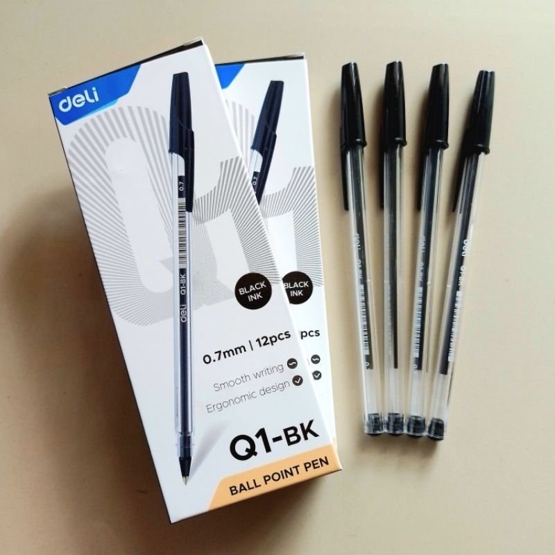 Jual Pulpen Ballpoint Deli Q1 0.7mm ( 12 Pcs ) [ Original ] | Shopee ...