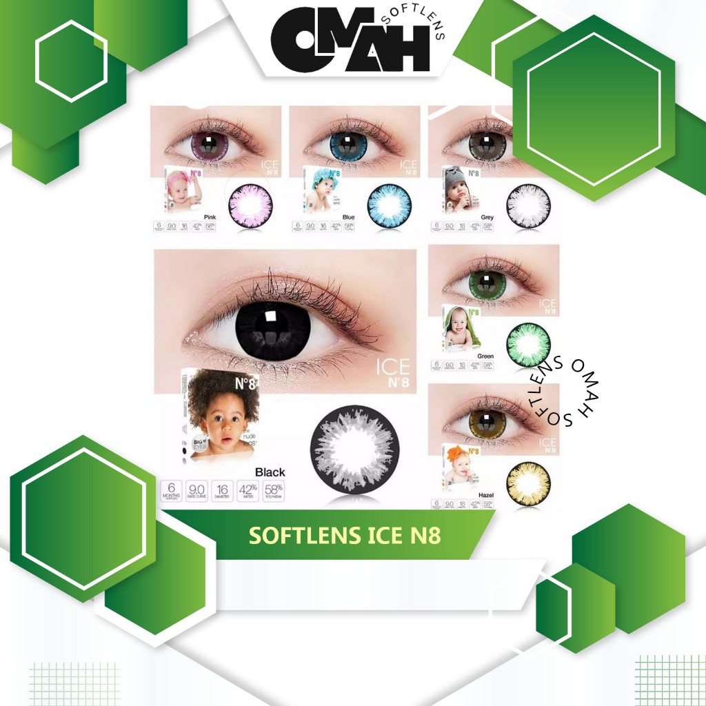 Jual Softlens ICE N8 16MM X2 Normal dan Minus ( -0,75 S/D -6,00 ) by ...