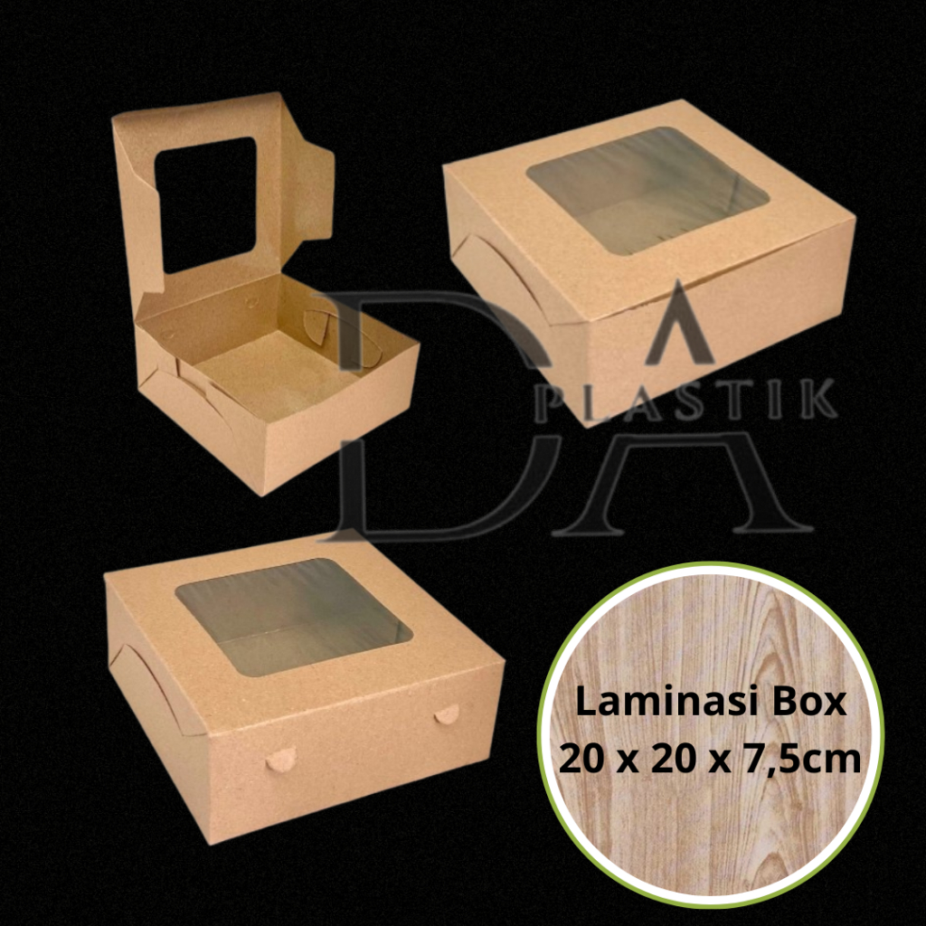 Jual Kotak Kue Window 20x20x7,5cm DUs Kue Ulang Tahun Bolu Kotak ...