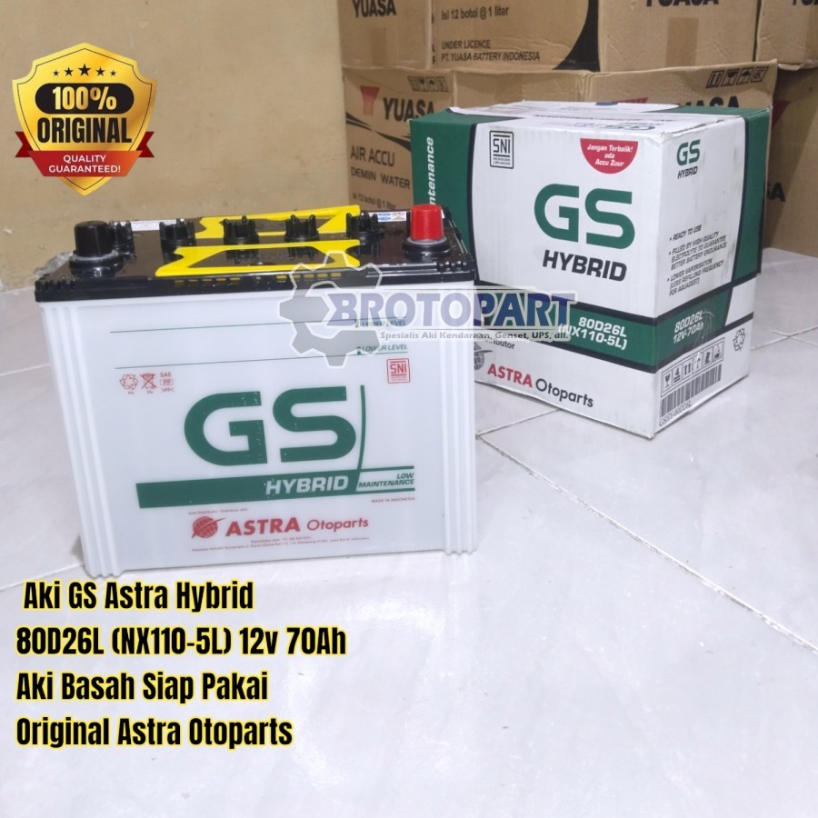 Jual Aki Mobil Fortuner Innova Diesel, FJ Cruiser GS ASTRA 80D26L HYBRID 70Ah | Shopee Indonesia