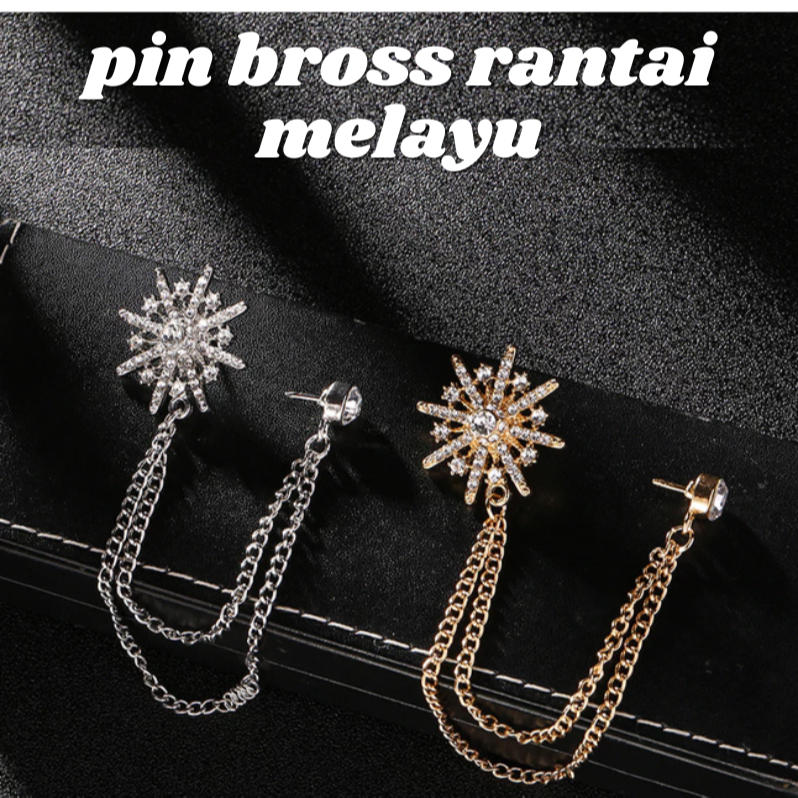 Jual pin bross melayu premium/pin rantai baju/pin bross butang melayu ...