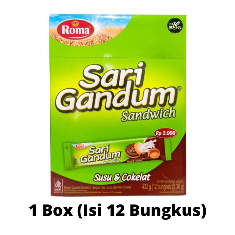 Jual Sari Gandum Sandwich Susu & Coklat / Sari Gandum Susu Coklat Satu ...