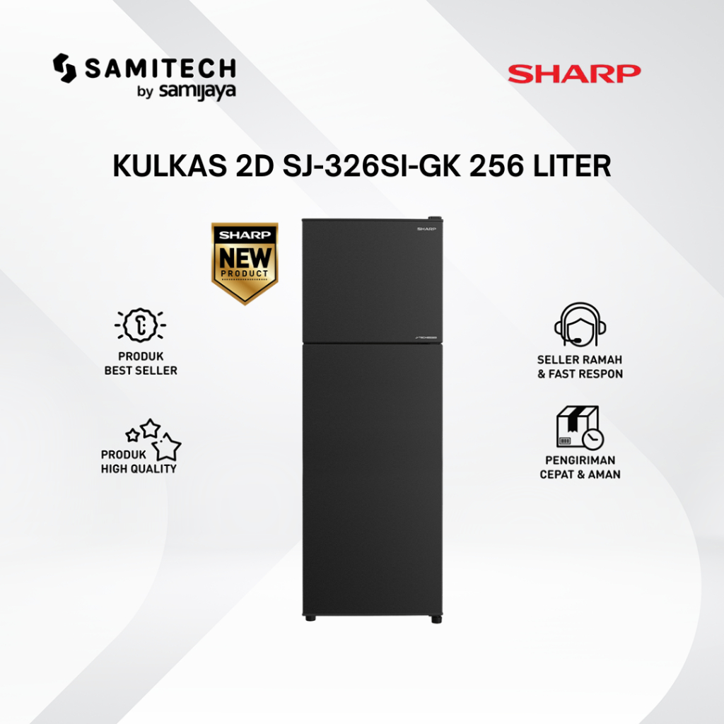 Jual KULKAS 2D SHARP SJ-326SI-GK 326SI 256 LITER INVERTER BERGARANSI | Shopee Indonesia