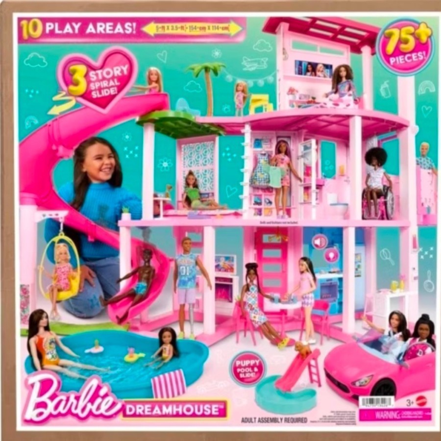 Jual Barbie Dreamhouse 2023 Pool Party Doll House Puppy Play Areas ...