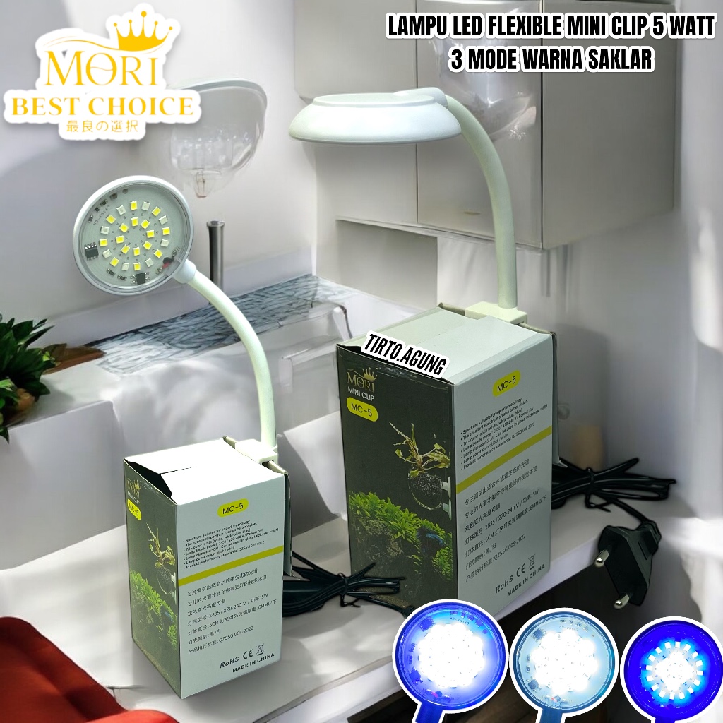 Jual LAMPU JEPIT 3MODE WARNA HITAM PUTIH LED AQUARIUM AQUASCAPE MINI ...