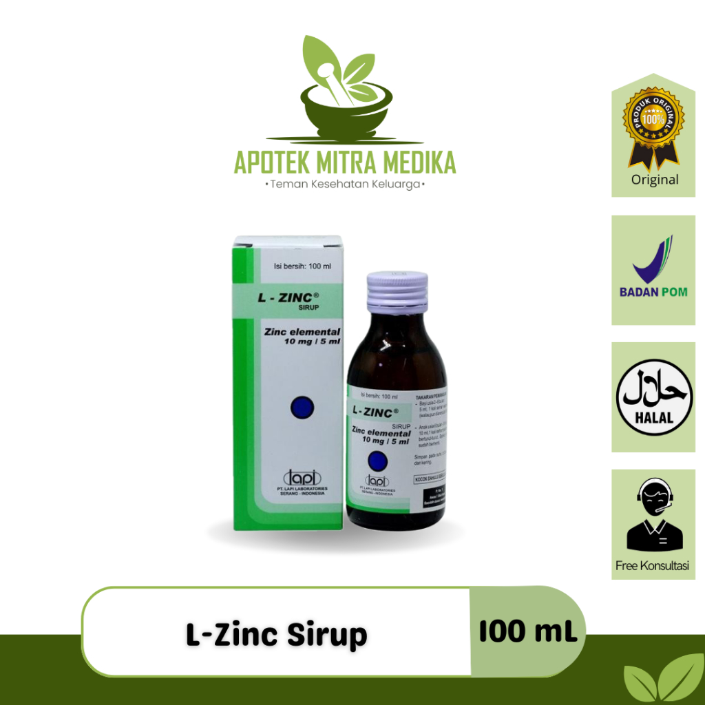 Jual L-Zinc Syrup100 ml - Terapi tambahan untuk diare pada anak ...