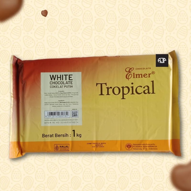 Jual Elmer Chocolate Compound Tropical White 1 kg | Shopee Indonesia