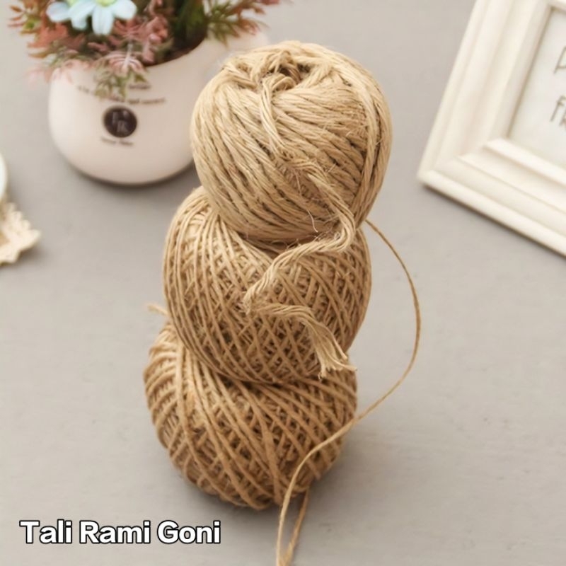 Jual Tali Rami Goni craft tambang 50 meter (per roll) 2ply 2mm dan 3ply ...