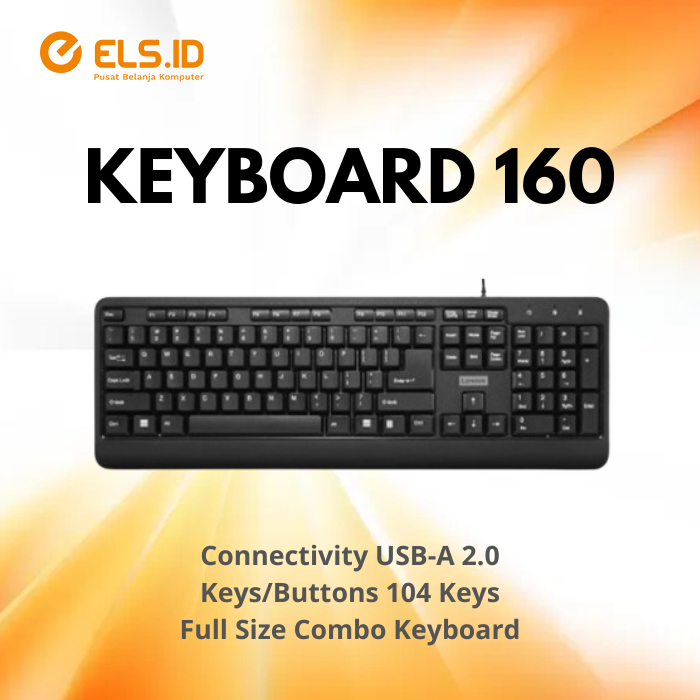 Jual Lenovo 160 Keyboard Wired Full Size | Shopee Indonesia