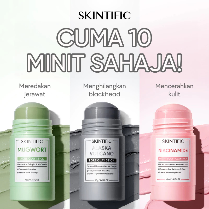 Jual SKINTIFIC Mugwort & Alaska Volcano & Niacinamide Bright Boost Clay ...