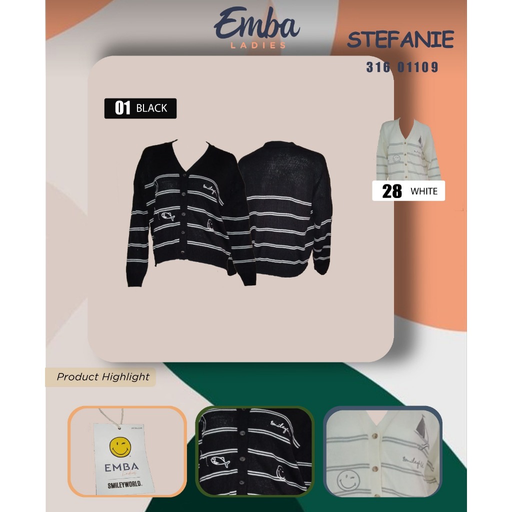 Jual Emba Ladies x Smiley World - Stefanie Cardigan Rajut Wanita ...