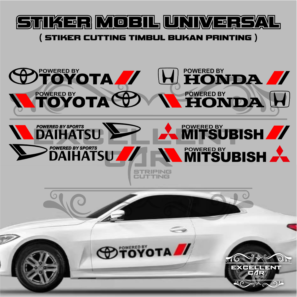 Jual Stiker Mobil Sport Cutting Stiker Universal HONDA, TOYOTA ...