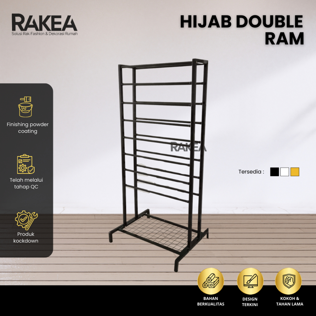 Jual RAK HIJAB DOUBLE RAM - UNTUK HIJAB DAN KERTAS KADO/SARUNG-RAKEA ...