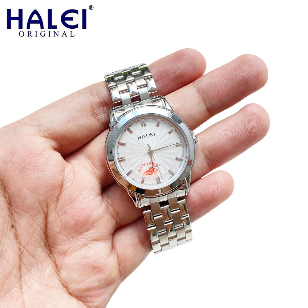 Jual Jam Tangan Pria Rantai Original Halei 431-M Stainless Steel + Box ...