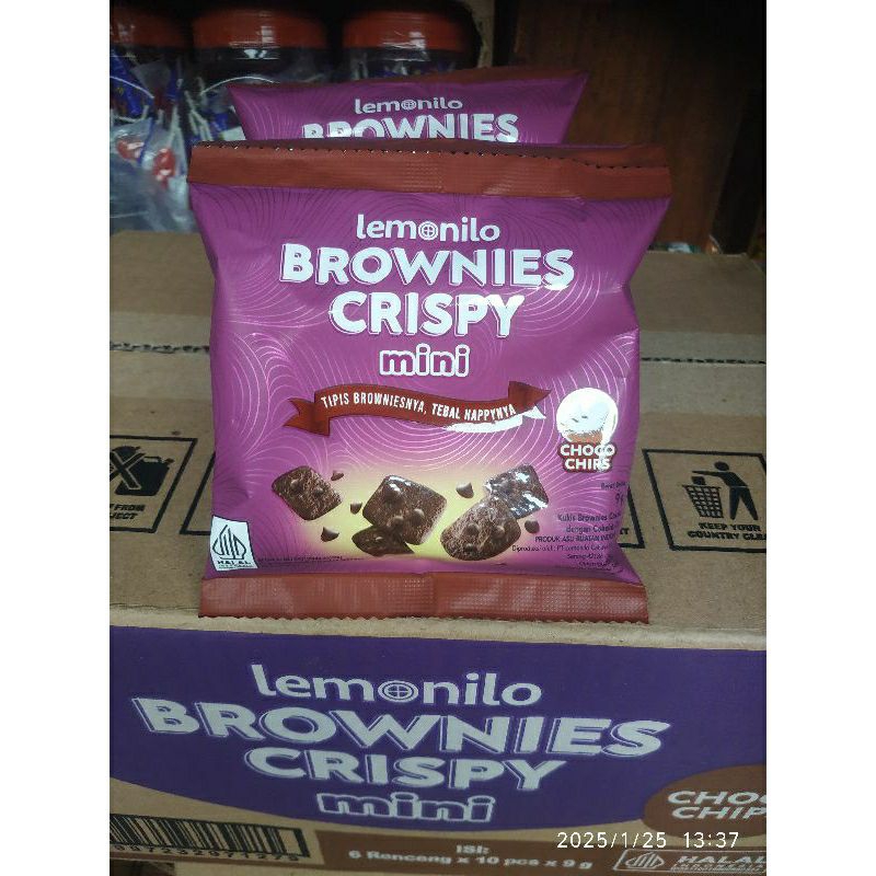 Jual LEMONILO BROWNIS CRISPY MINI CHOCO CHIPS 1 RENCENG ISI 10 BKS ...