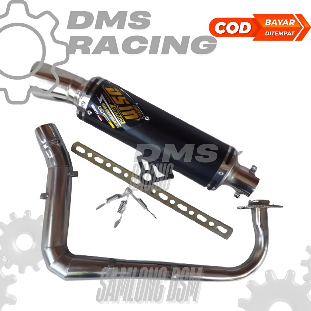 Jual Knalpot Samlong Racing Dsm FULL SYSTEM Black Coating Series Inlet ...