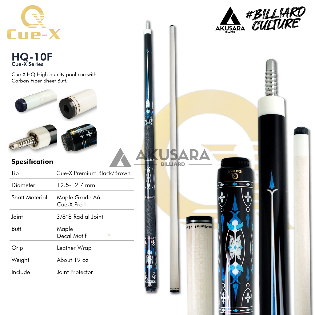 Jual Cue-X HQ-10F Stik Billiard Play Premium Maple Cues | Shopee Indonesia