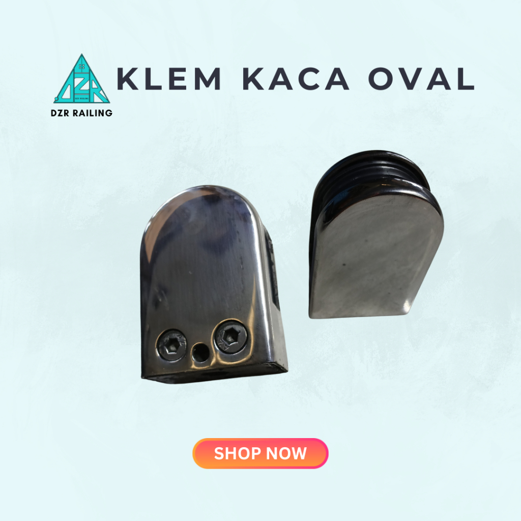 Jual Clem klem Clamp kaca oval 304 / Glass clip penjepit tiang railing ...