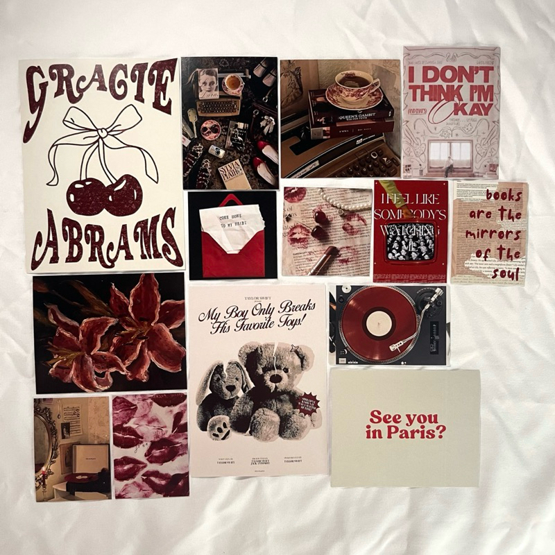 Jual (red cherry girl 14pcs) - wall poster aesthetic/ wall poster ...