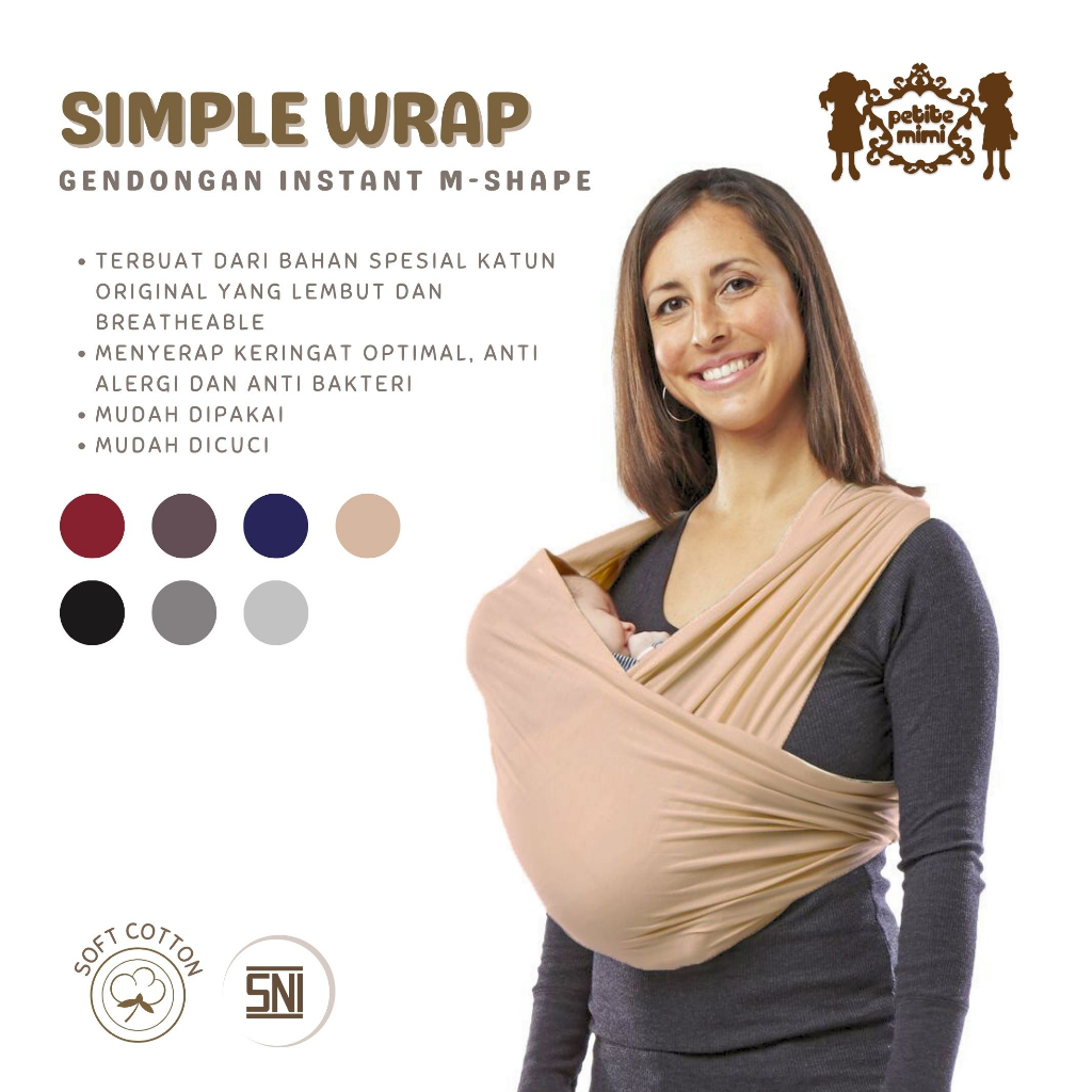 Jual Petite Mimi Simple Wrap Gendongan Depan - Gendongan Kanguru ...
