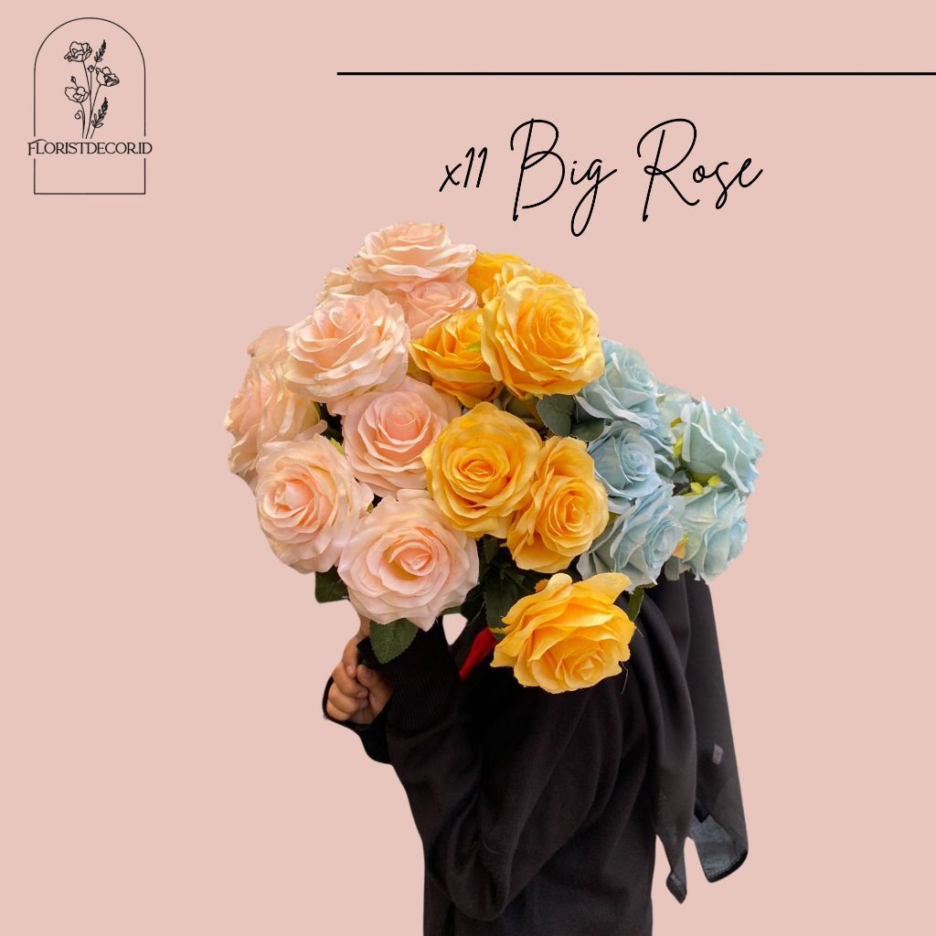 Jual (TT) TERMURAH 11 KEPALA BIG ROSE SPRAY Bunga Mawar Impor Rose ...