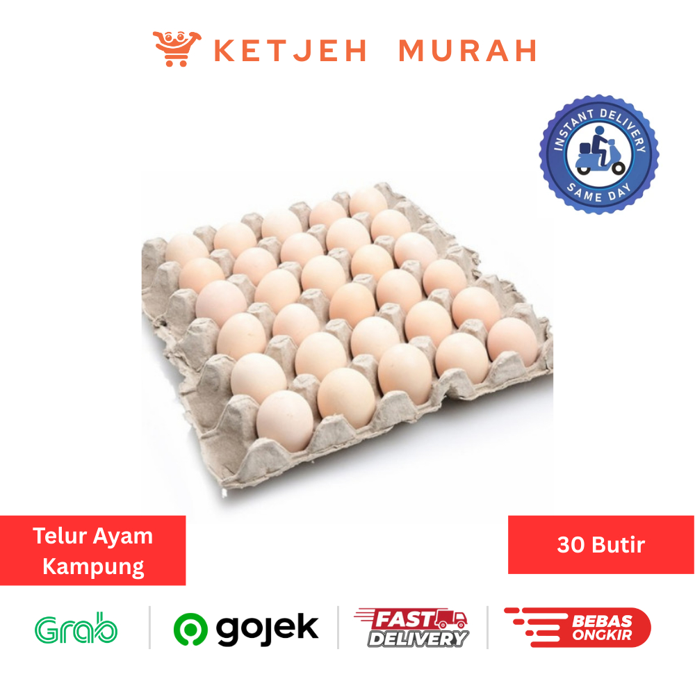 Jual Telur Ayam Kampung ASLI Warna Kuning 30 Butir [Hanya Pengiriman ...