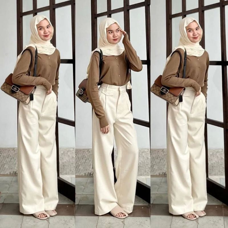 Jual One Set Wanita / Cardigan Rajut + Oro Pants Haighwaist / Setelan ...