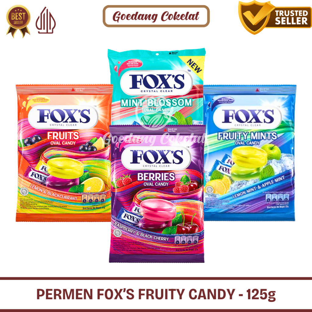 Jual Permen FOXS Oval Crystal Clear Candy Banyak Rasa Berries Fruits ...