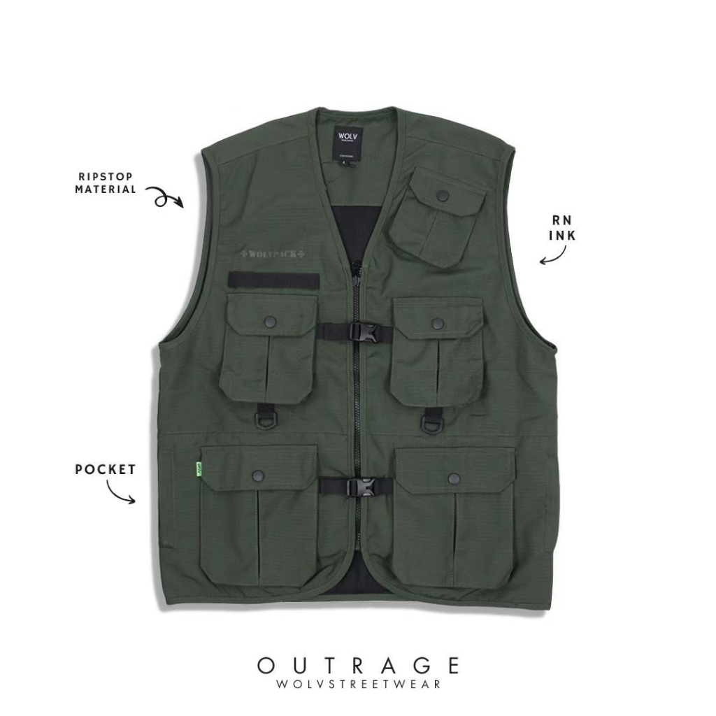 Jual ROMPI TACTICAL HIJAU AUTDOOR MULTIFUNGSI ROMPI CARGO BANYAK SAKU ...