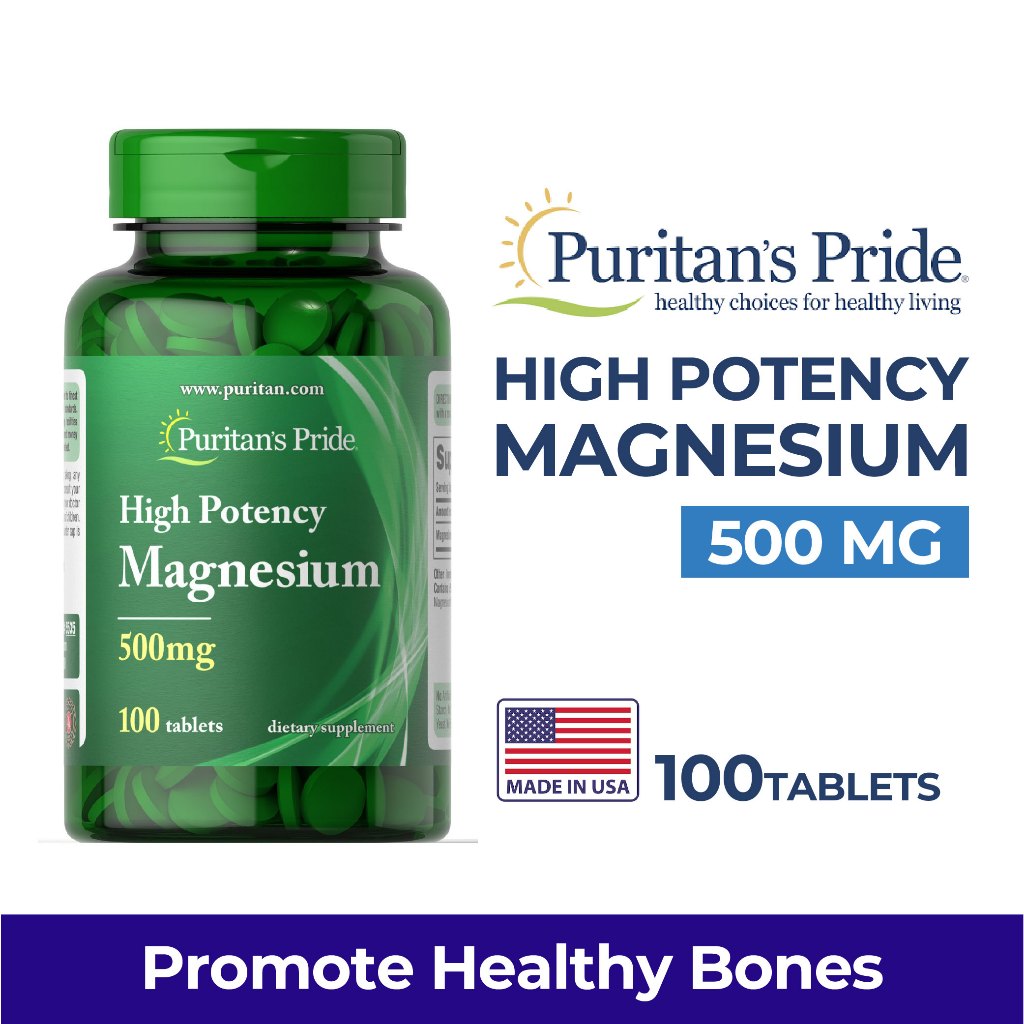 Jual Puritan Pride High potency Magnesium 500mg 100 Tablet Promote ...