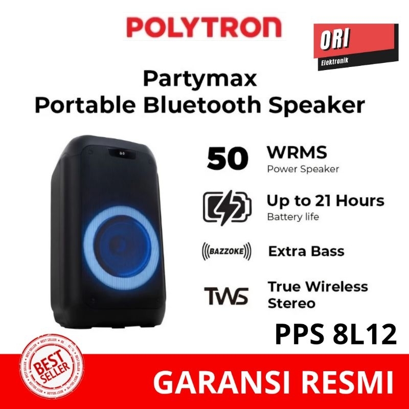 Jual POLYTRON PARTY SPEAKER BLUETOOTH KARAOKE PORTABLE PPS-8L12 ...