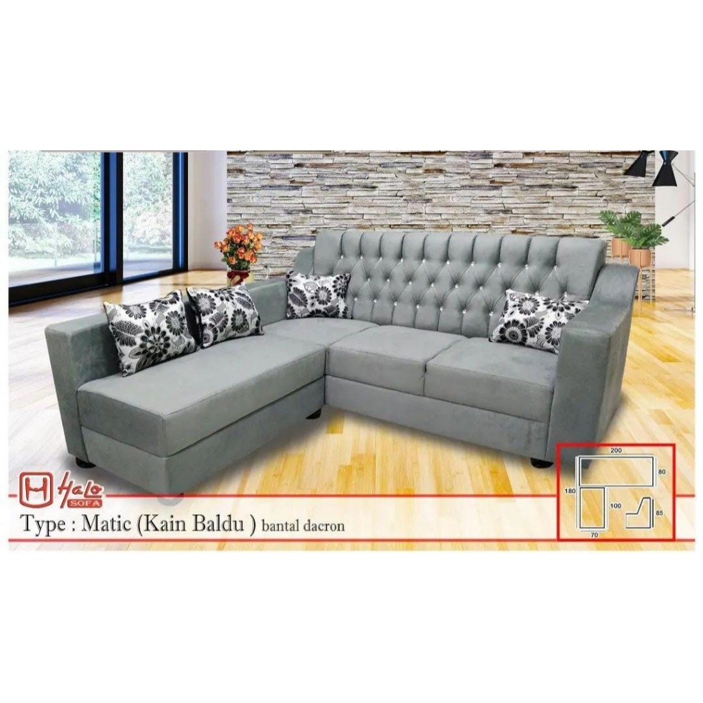 Jual Sofa Sudut Matic (Bahan Baldu ) | Shopee Indonesia