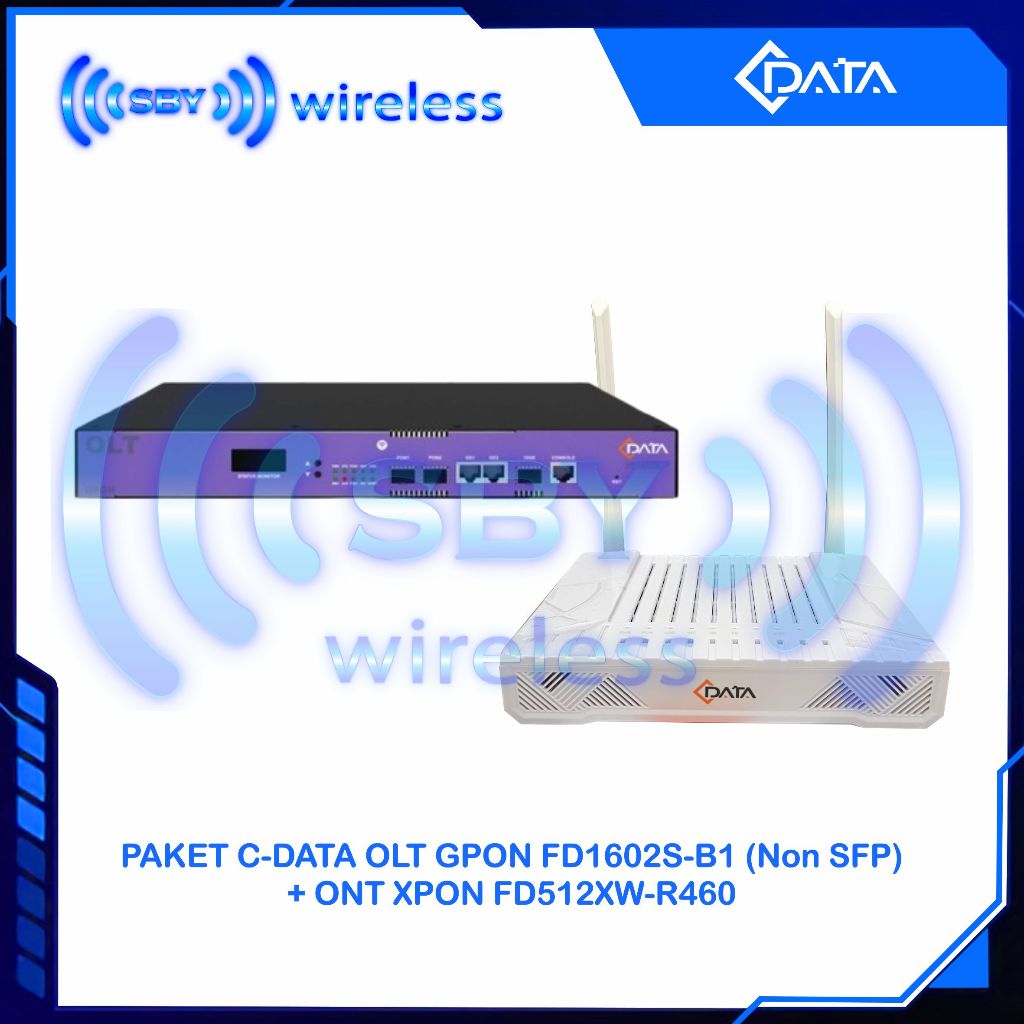 Jual Paket C-data FD1602S-B1 OLT GPON (Non SFP) With FD512XW-R460 ONT ...