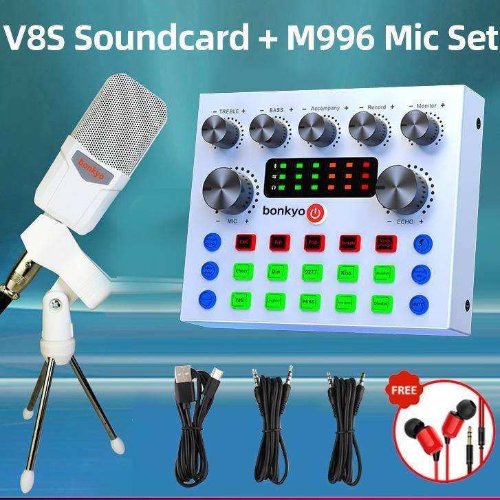Jual Bonkyo V8S SoundCard plus amplifier Bluetooth Audio Usb External ...