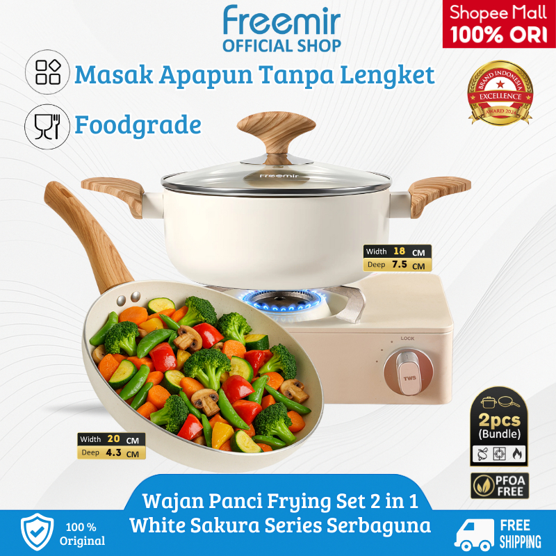 Jual Special Buy 1 get 1 freemir Wajan Teflon Sakura White Series 20 ...