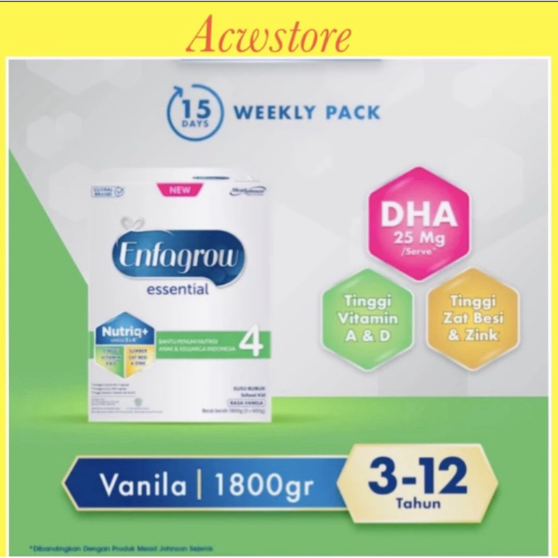 Jual enfagrow essential 4 1800 gram 1800gr 1800 gr utk usia 3-12 tahun ...