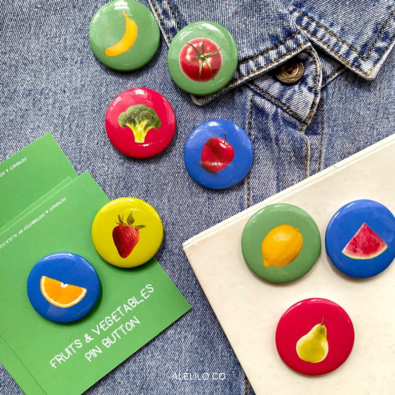 Jual FRUITS VEGETABLES PIN BUTTON | Shopee Indonesia