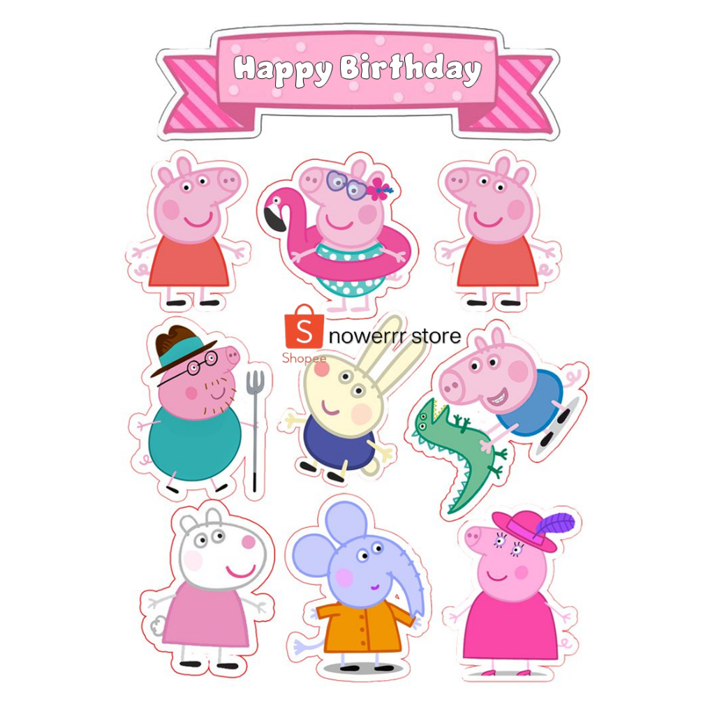 Jual TOPPER CAKE PEPPA PIG CUSTOM NAMA | HIASAN KUE ULTAH TEMA PEPPA ...