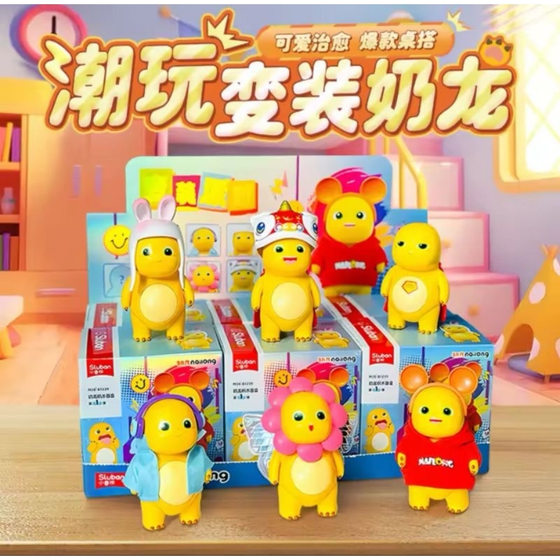 Jual Mainan Blind Box Brick Sluban Trendy Cross Dressing Nailong Dino ...
