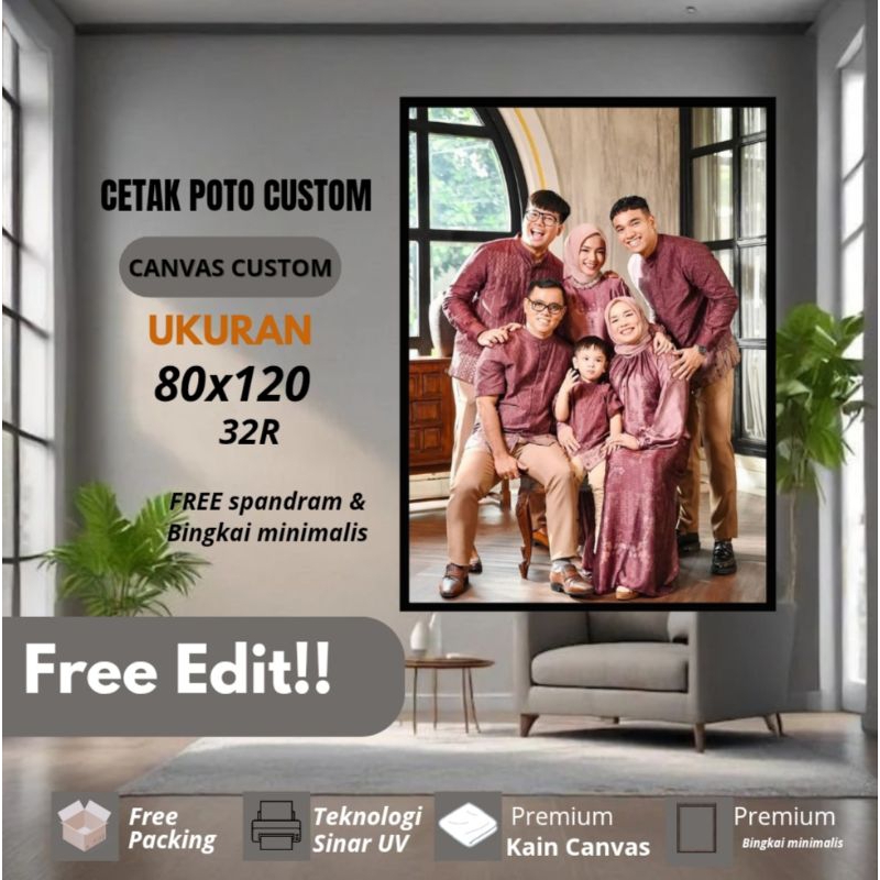 Jual Cetak Foto print canvas 32R (80x120 cm) frame minimalis photo ...