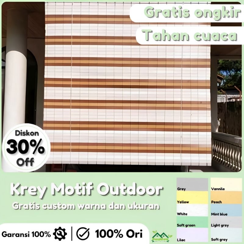 Jual Tirai Krey Kayu Outdoor PVC Kualitas Premium Ukuran 2mx2m | Shopee ...
