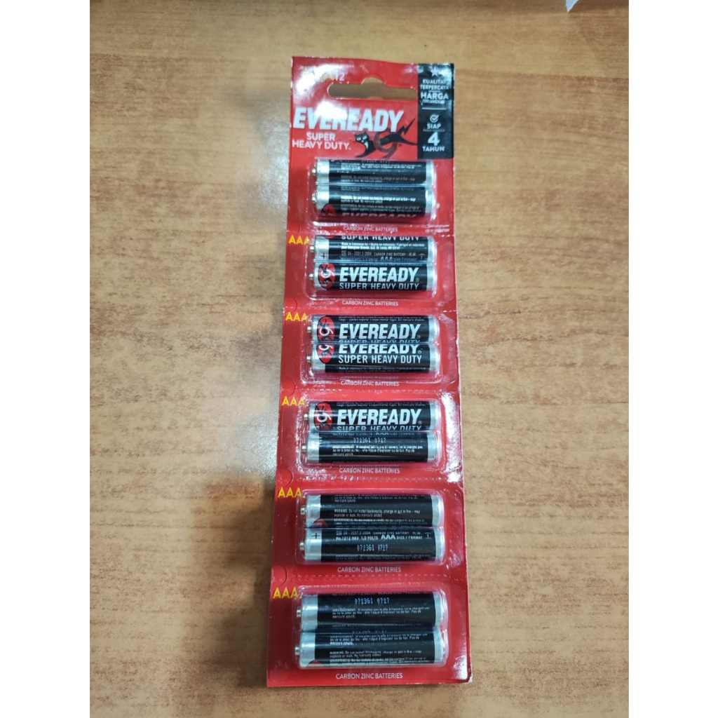 Jual Baterai AAA A3 Eveready Super Heavy Duty / Battery Hitam Black ...