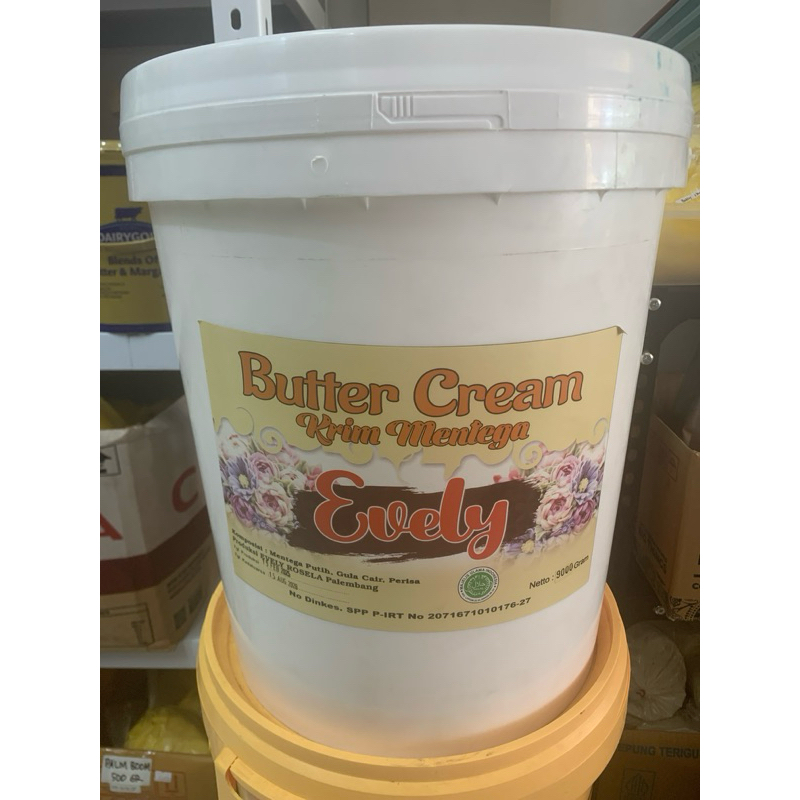 Jual Butter Cream Evely 1 Pail (1 Ember) 9kg / Krim Mentega 1 Pail (9kg ...