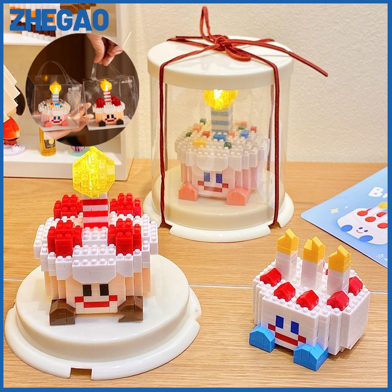 Jual ZHEGAO Mainan Balok Susun Mini Kue Ulang Tahun Mainan Blok Balok ...